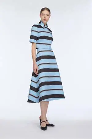 EMILIA WICKSTEAD Natalie Top In Striped Taffeta Faille
