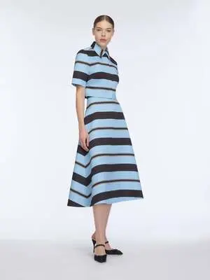 EMILIA WICKSTEAD Hallie Skirt In Striped Taffeta Faille