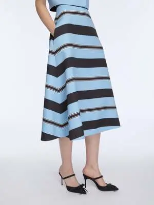 EMILIA WICKSTEAD Hallie Skirt In Striped Taffeta Faille