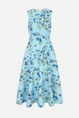 EMILIA WICKSTEAD Mara Dress In Magnolia Taffeta Faille - Blue