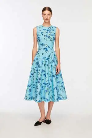 EMILIA WICKSTEAD Mara Dress In Magnolia Taffeta Faille - Blue