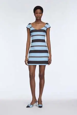 EMILIA WICKSTEAD Eloise Striped Taffeta Faille Dress