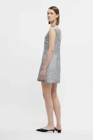 EMILIA WICKSTEAD Metallic Seersucker Shift Dress