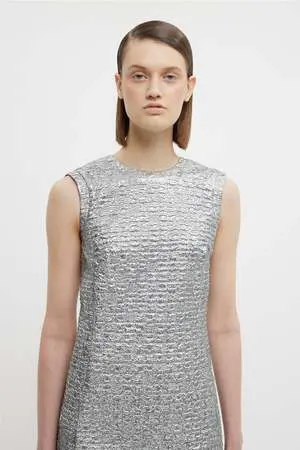 EMILIA WICKSTEAD Metallic Seersucker Shift Dress