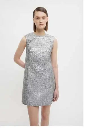 EMILIA WICKSTEAD Metallic Seersucker Shift Dress
