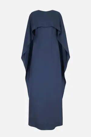 EMILIA WICKSTEAD Alphonse Silk Cape Dress - Navy