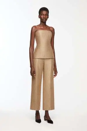 EMILIA WICKSTEAD Sequin Tweed Strapless Top