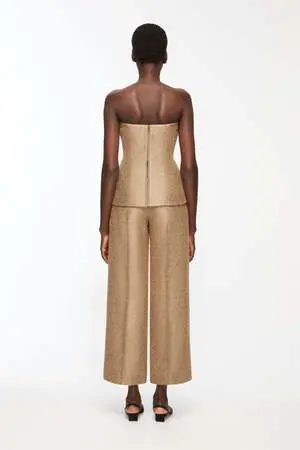 EMILIA WICKSTEAD Sequin Tweed Strapless Top