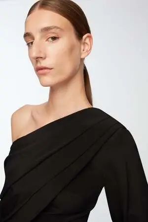 EMILIA WICKSTEAD Asymmetric One-shoulder Silk Crepe De Chine Top