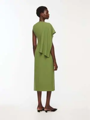 EMILIA WICKSTEAD Wool Crepe Sculpted Midi Dress