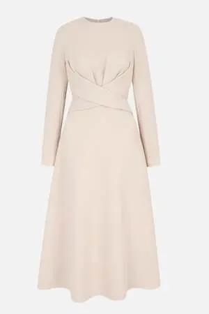 EMILIA WICKSTEAD Elta Dress In Bone Single Wool Crepe