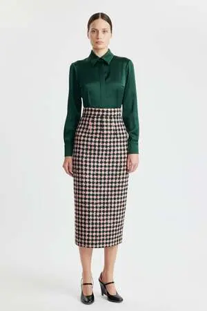 EMILIA WICKSTEAD Satin Shirt - Green