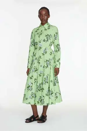 EMILIA WICKSTEAD Marione Printed Cotton Dress - Green