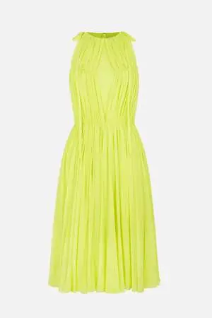 EMILIA WICKSTEAD Wilson Dress In Chiffon Crepe - Lime