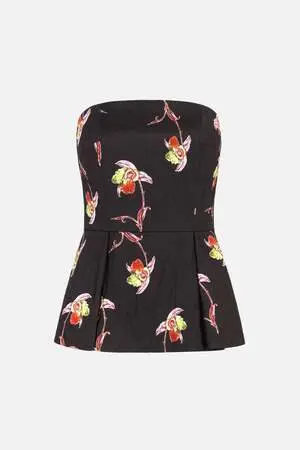 EMILIA WICKSTEAD Jadiel Top In Satin - Black