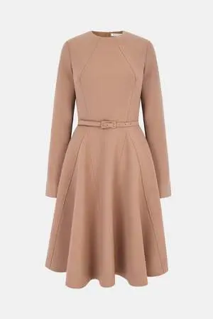 EMILIA WICKSTEAD Ucellina Dress In Birdseye Suiting - Camel