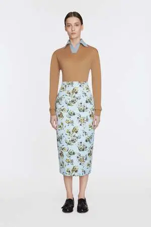 EMILIA WICKSTEAD James Knit Sweater With Baby Blue Collar