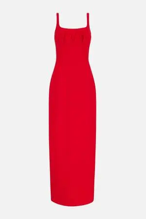 EMILIA WICKSTEAD Jianna Dress In Single Wool Crepe - Red