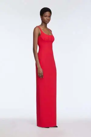 EMILIA WICKSTEAD Jianna Maxi Dress In Wool Crepe