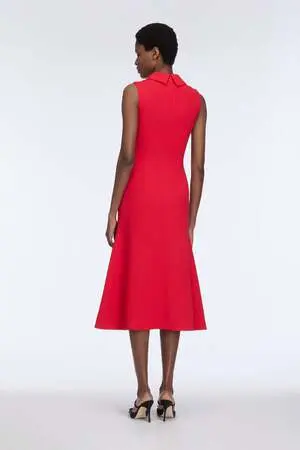 EMILIA WICKSTEAD Leontine Dress In Wool Crepe - Red