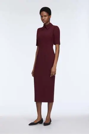 EMILIA WICKSTEAD Valletta Dress In Single Wool Crepe - Plum