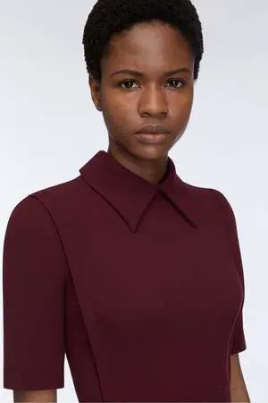 EMILIA WICKSTEAD Valletta Dress In Single Wool Crepe - Plum