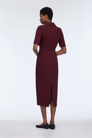 EMILIA WICKSTEAD Valletta Dress In Single Wool Crepe - Plum