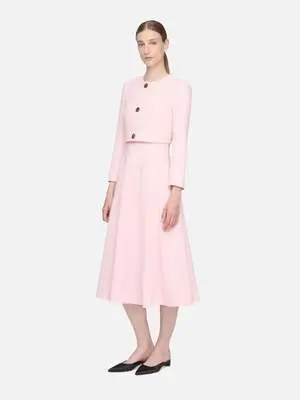 EMILIA WICKSTEAD Lizette Cropped Jacket In Light Wool Crepe
