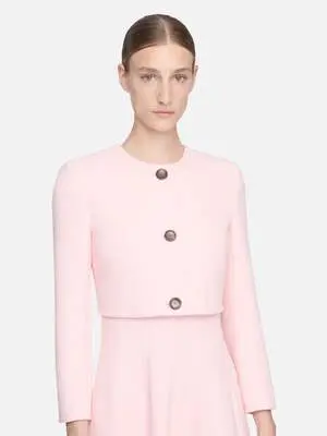 EMILIA WICKSTEAD Lizette Cropped Jacket In Light Wool Crepe