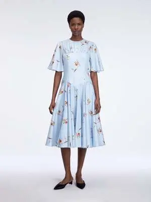 EMILIA WICKSTEAD Risabelle Dress In Lily Silk Twill
