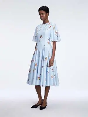 EMILIA WICKSTEAD Risabelle Dress In Lily Silk Twill