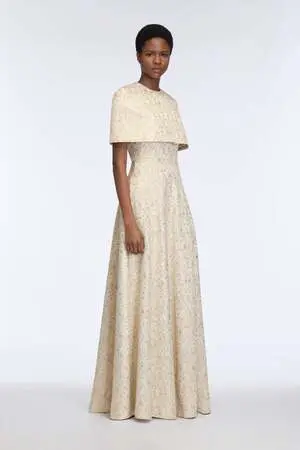 EMILIA WICKSTEAD Lucretia Metallic Jacquard Dress - Gold