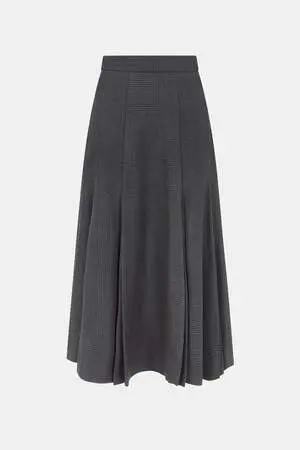 EMILIA WICKSTEAD Kensie Skirt In Charcoal And Prince Of Wales - Black