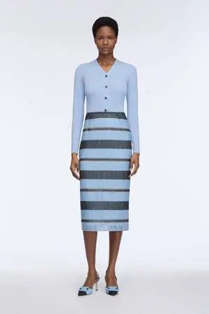 EMILIA WICKSTEAD Priya Skirt Striped Textured Organza
