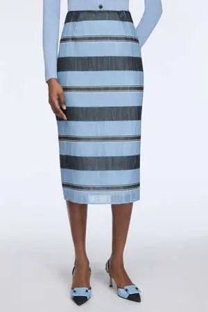 EMILIA WICKSTEAD Priya Skirt Striped Textured Organza
