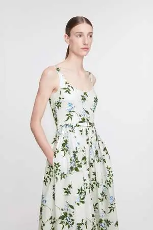 EMILIA WICKSTEAD Eglantine Dress With Lilac Lilies & Cherry Print - White