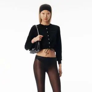 Alexander Wang Crew Neck Cardigan With Drawstring Hem