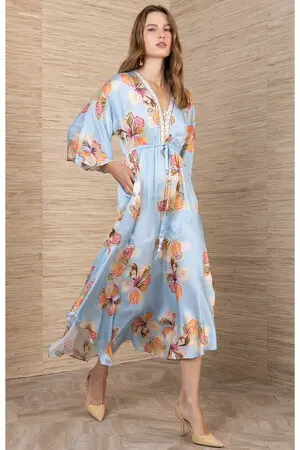 Hale Bob Charmeuse Midi Dress