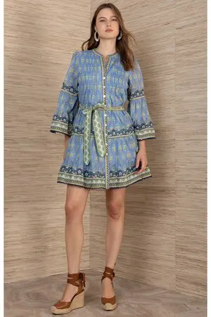 Hale Bob Idalia Pintuck Dress - Blue