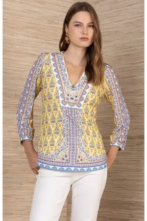 Hale Bob Batya Jersey Top - Yellow