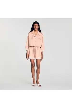Sandro Shirt Embellished With Rhinestones - Neutral