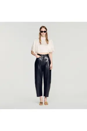 Sandro Satin Cape-effect Crop Top