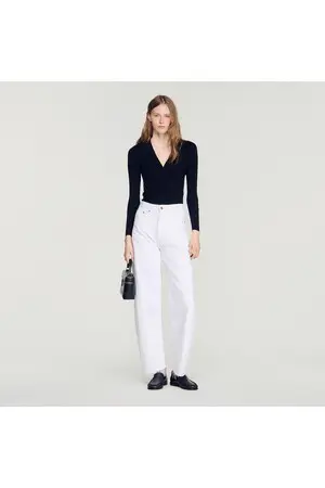 Sandro Cardigan With Lace Panel