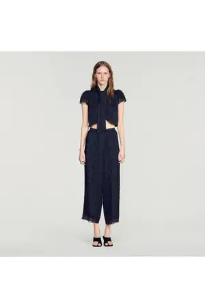 Sandro Fluid Paisley Jacquard Trousers