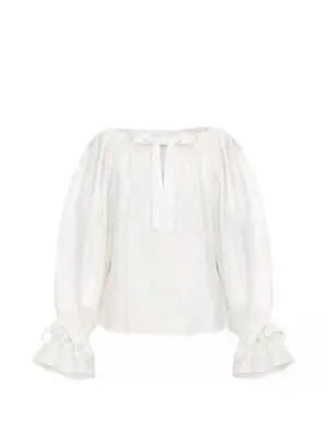 Sleeper Billowy Sleeves Blouse - White