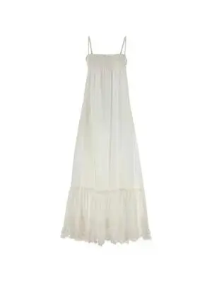 Saint Laurent Lace Trim Maxi Dress