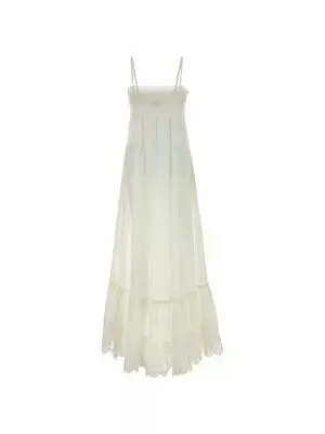 Saint Laurent Lace Trim Maxi Dress