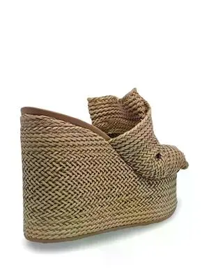 Casadei Woven Wedge Heeled Sandals