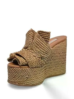 Casadei Woven Wedge Heeled Sandals