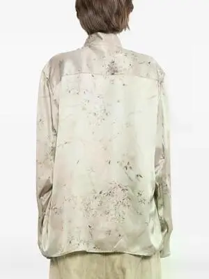 CHIAHUNG SU Hand-printed Mandarin Collar Shirt